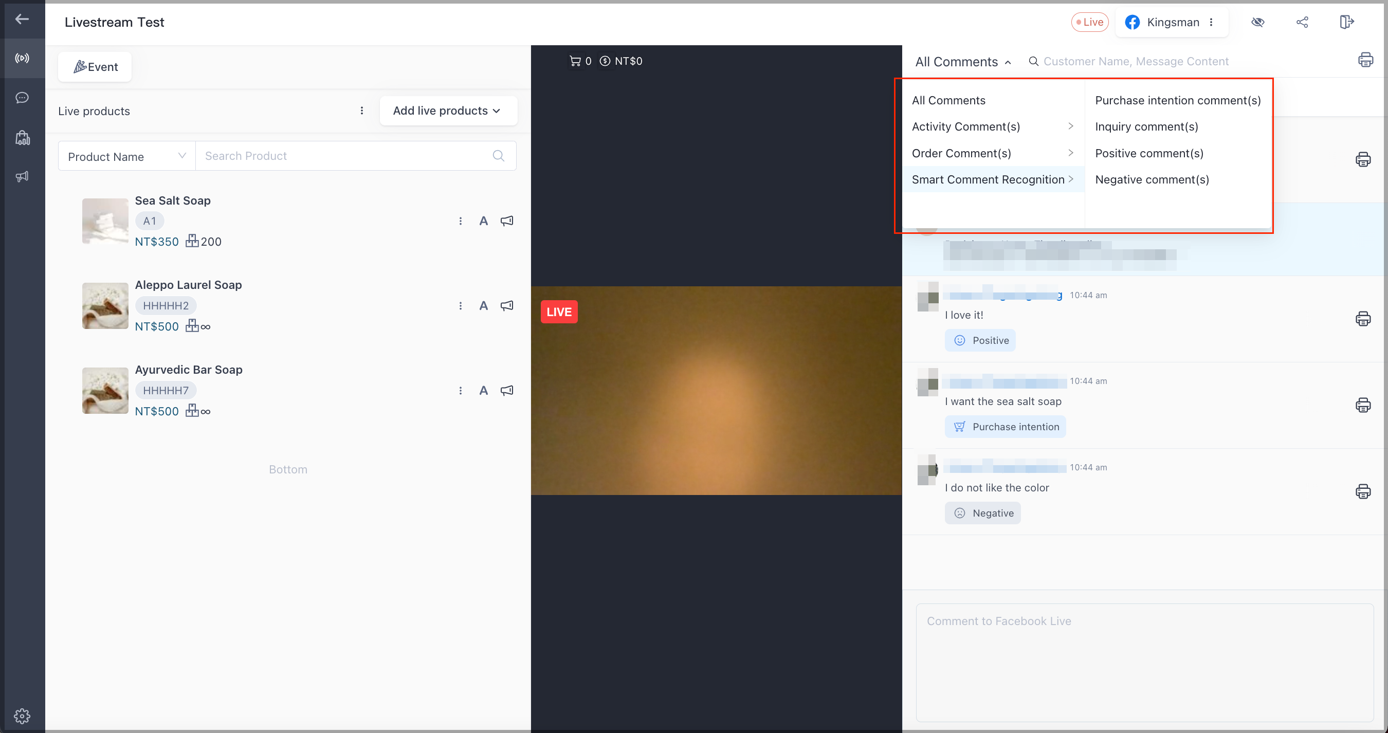 Facebook Live | Smart Comment Recognition – SHOPLINE Help Center