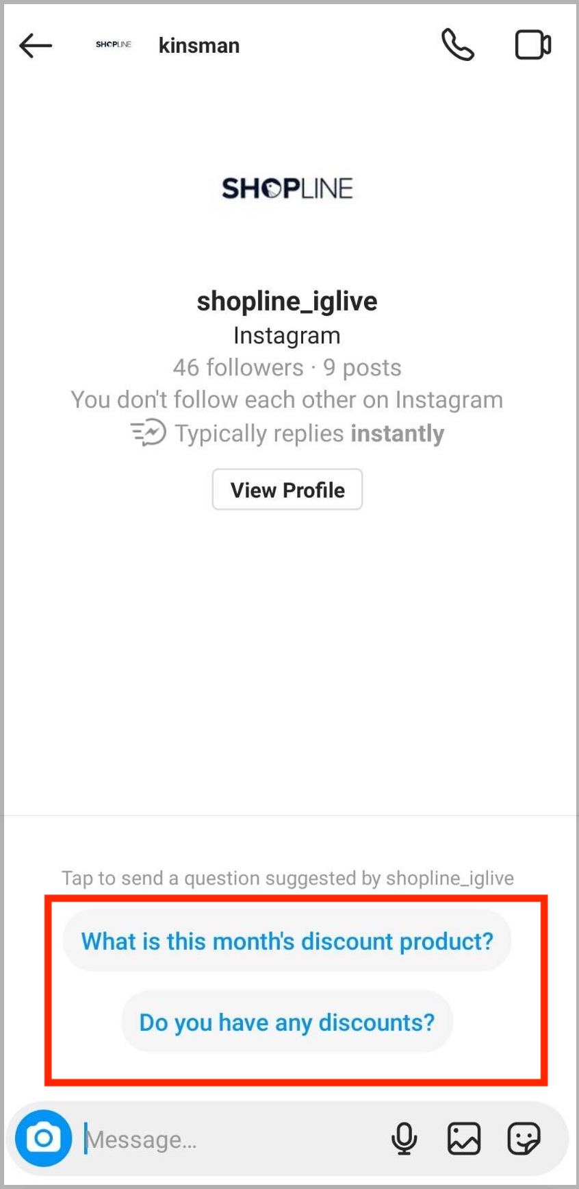 Icebreaker Question | Message Center – SHOPLINE Help Center