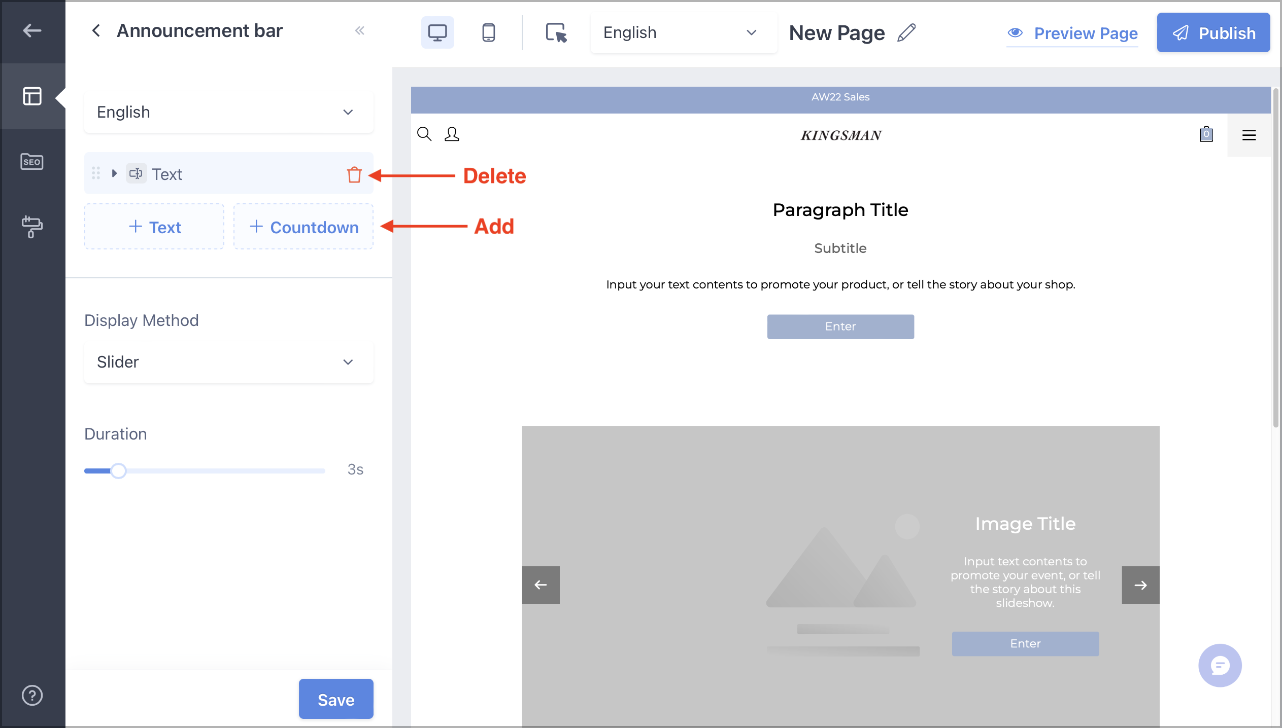 Announcement Bar / Header Settings | SHOP Builder – SHOPLINE Help Center