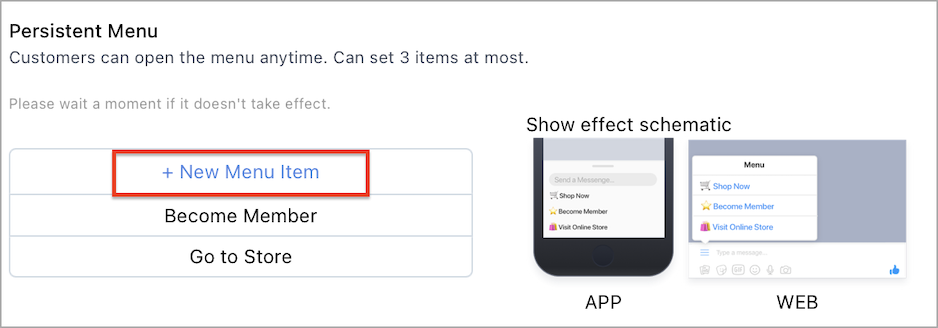 Facebook Messenger Persistent Menu and Welcome Message – SHOPLINE Help ...