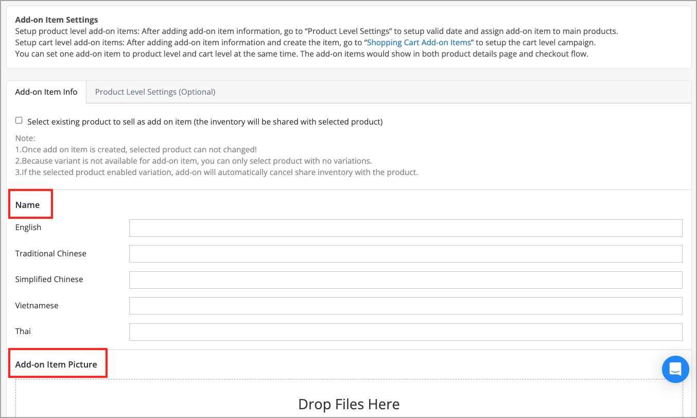 Create Add-on Items – SHOPLINE Help Center