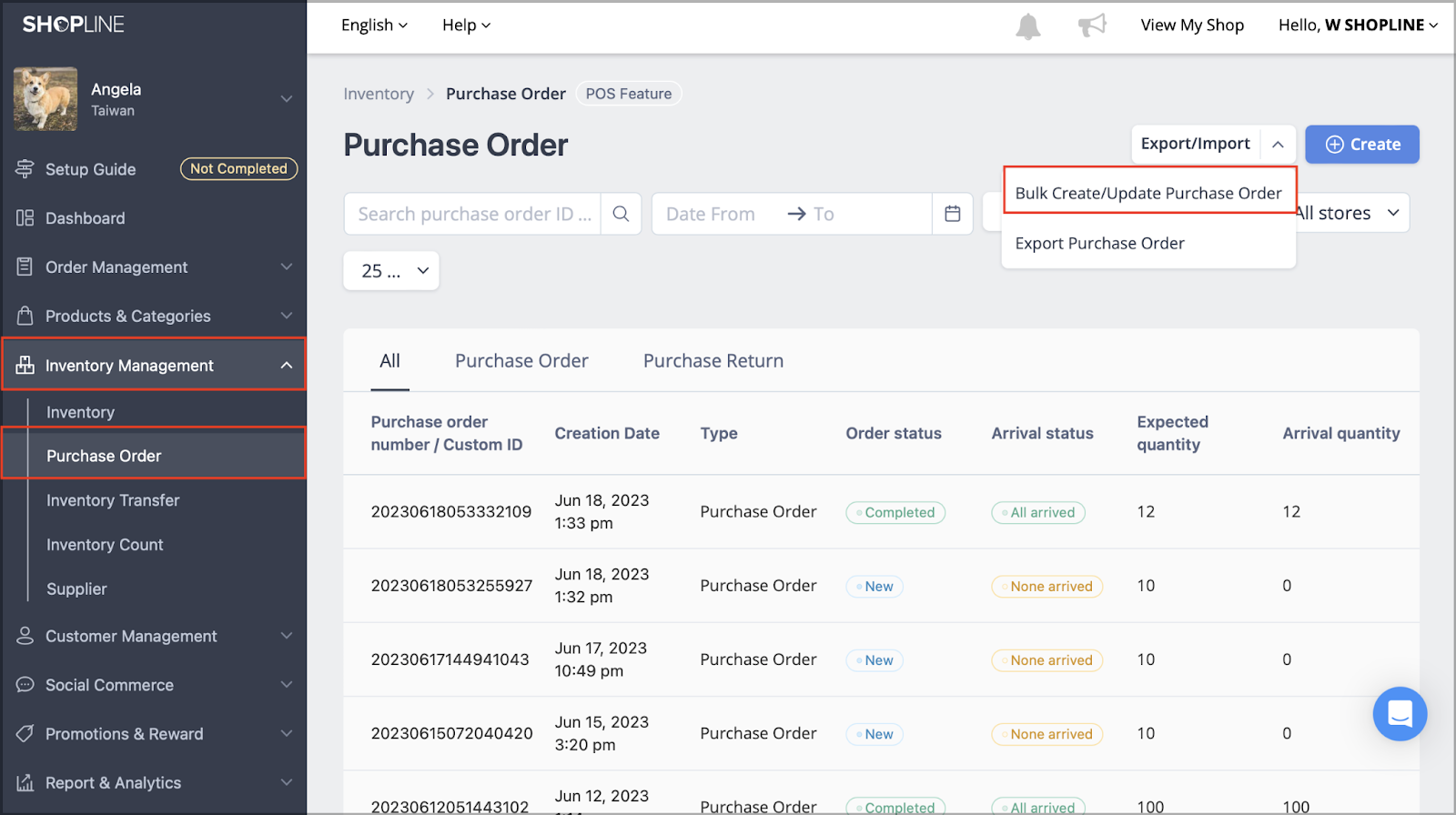 Bulk Create/ Update Purchase Order｜POS Admin – SHOPLINE Help Center