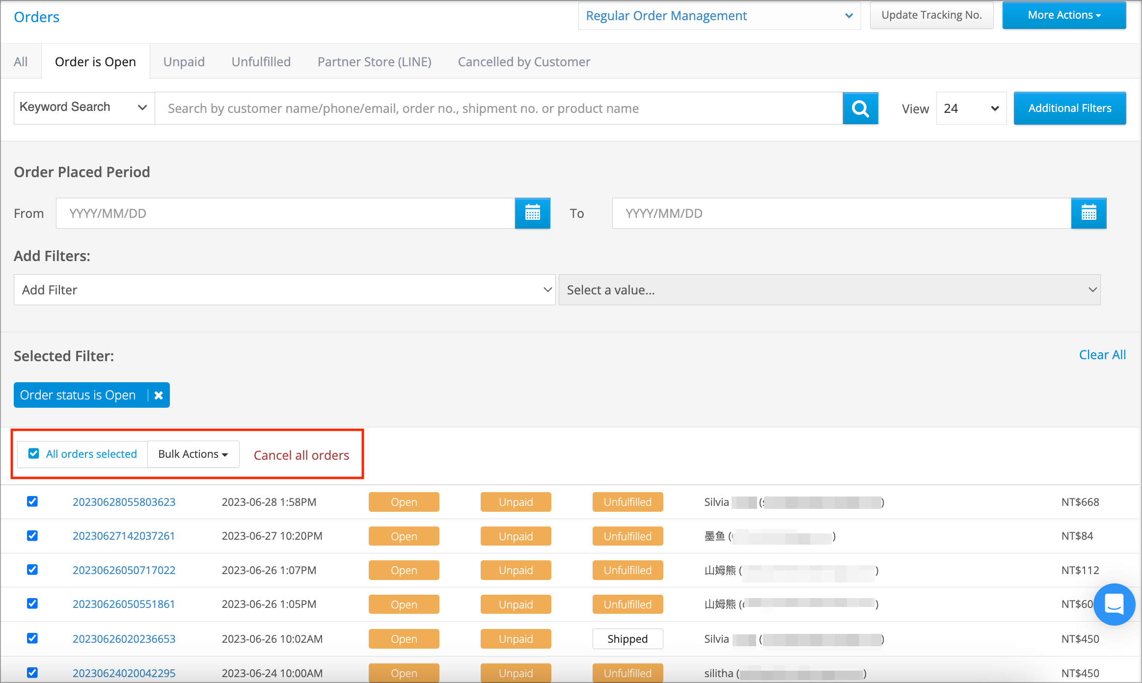 Order Management Overview | Order Management – SHOPLINE Help Center