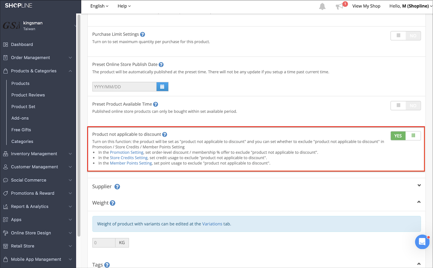 How to Exclude Products Not Applicable to Discounts – SHOPLINE Help Center
