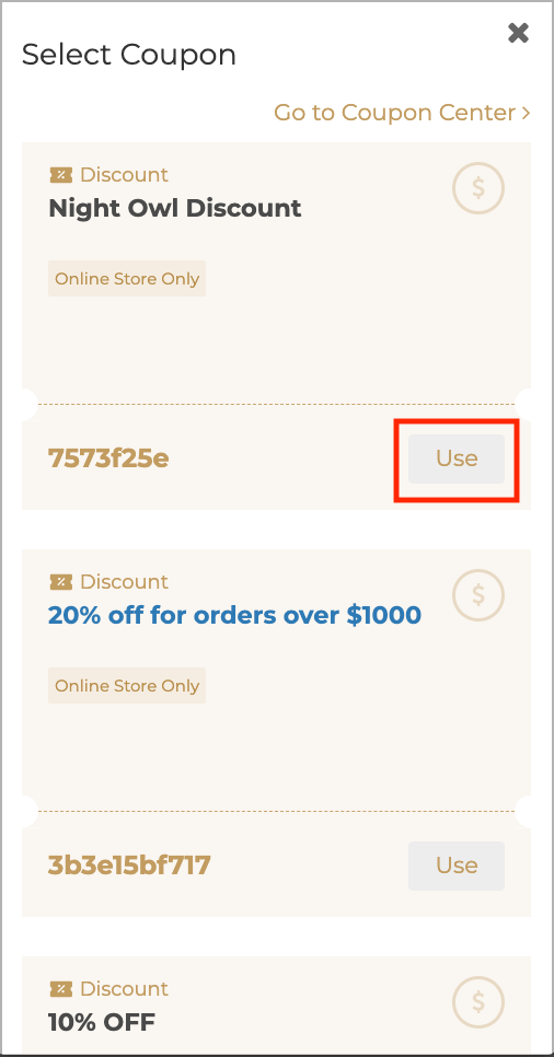 Show Coupons in Coupon Center – SHOPLINE Help Center
