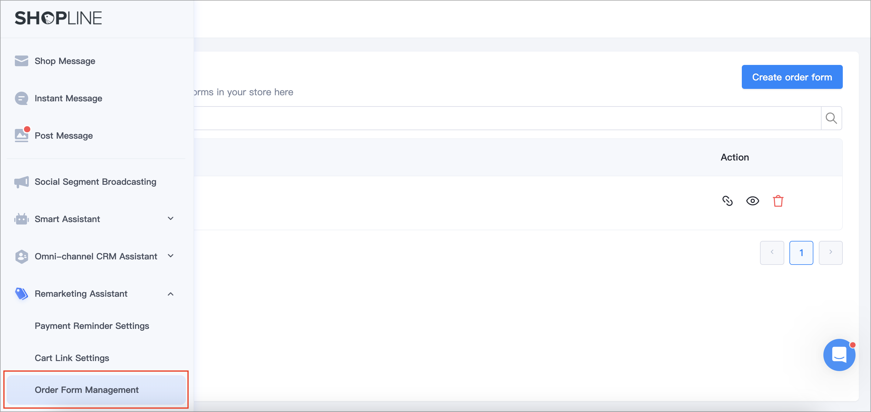 Order Form | Message Center – SHOPLINE Help Center