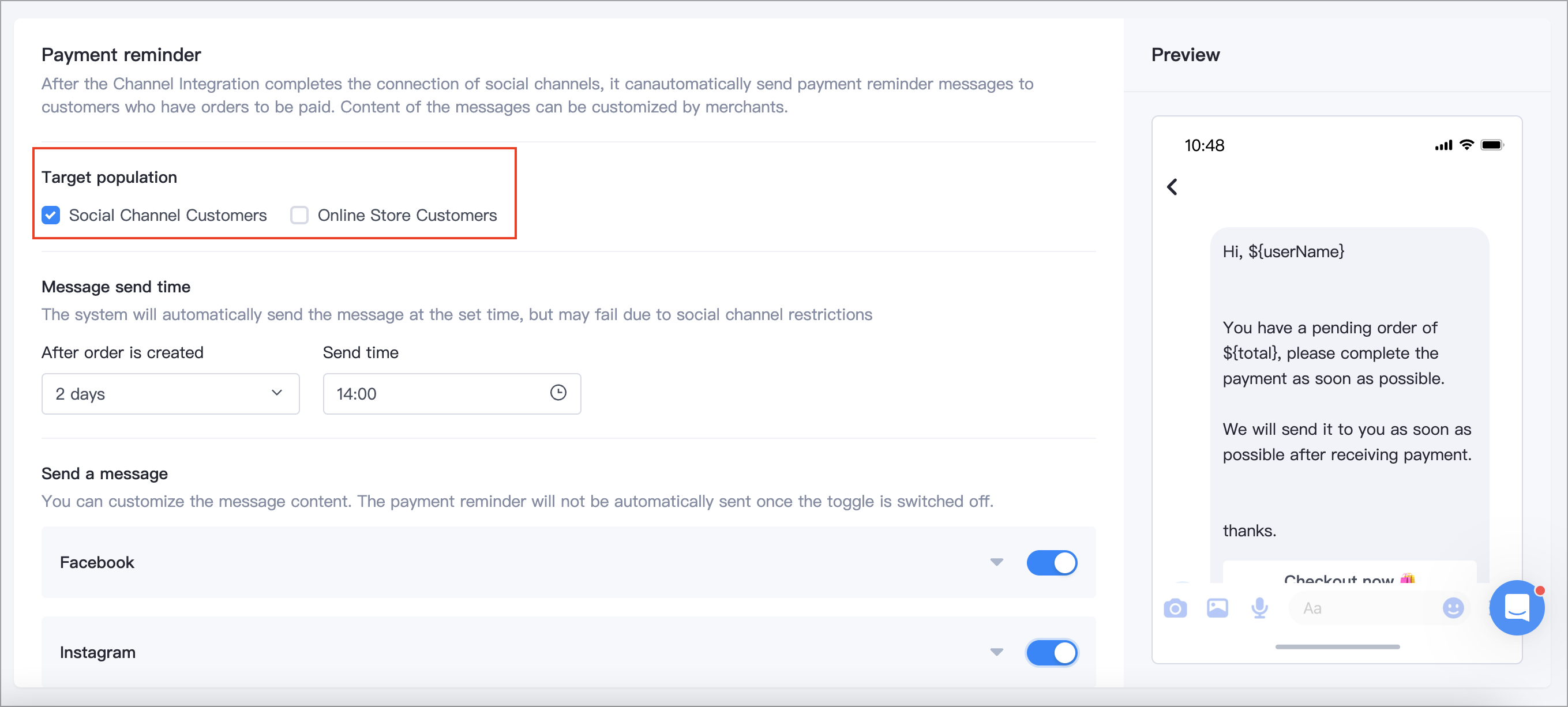 Payment Reminder | Message Center – SHOPLINE Help Center