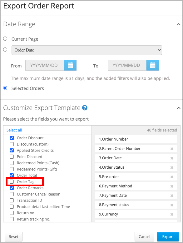 Order Tag – SHOPLINE Help Center