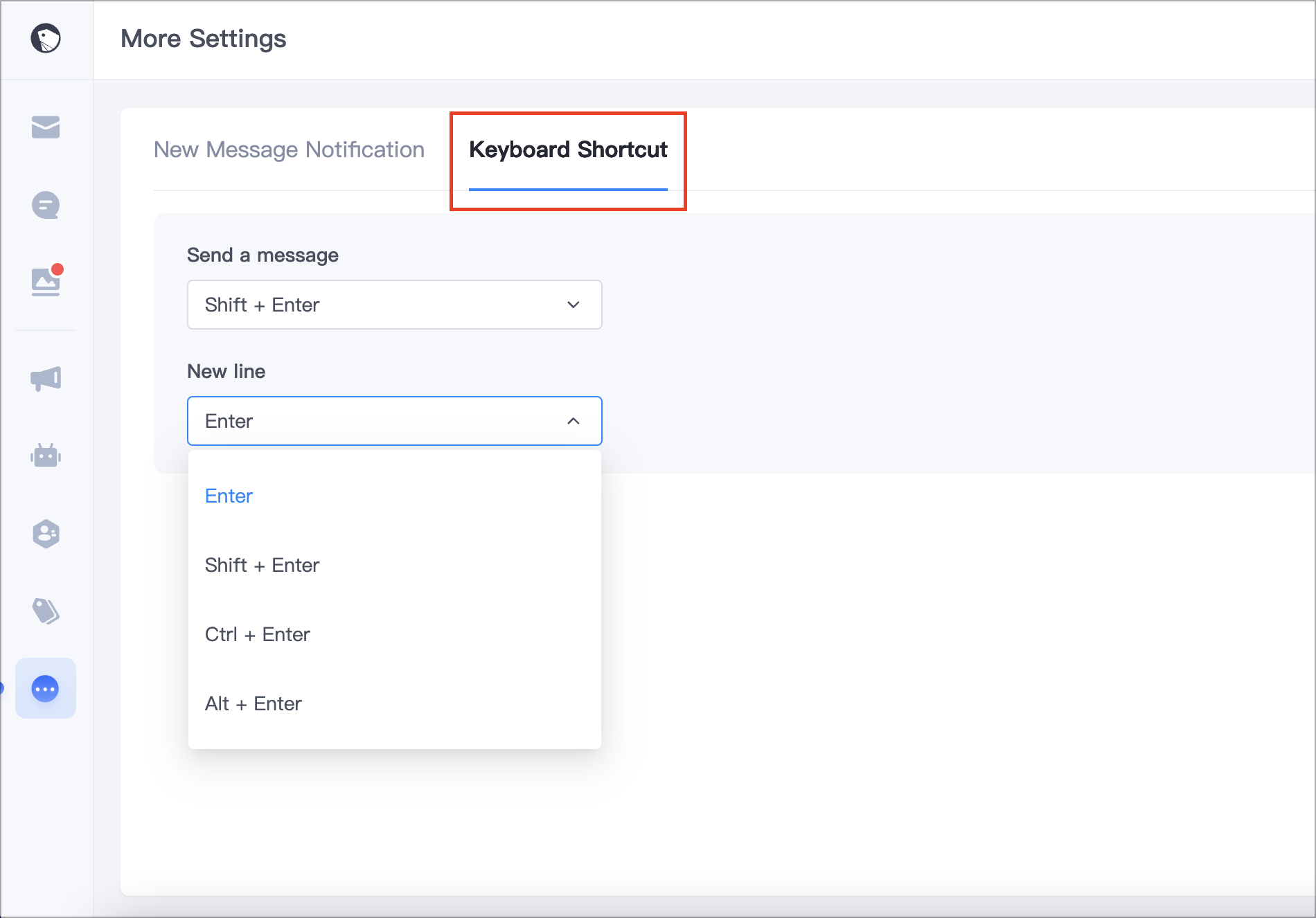 New Message Notification & Keyboard Shortcut Settings | Message Center ...