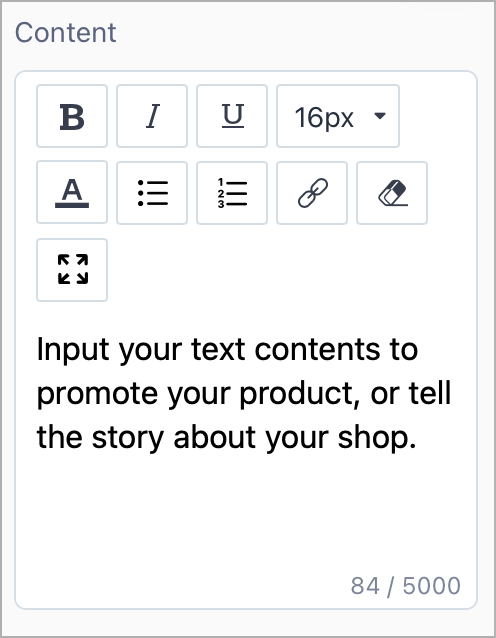 Text Widget | SHOP Builder – SHOPLINE Help Center