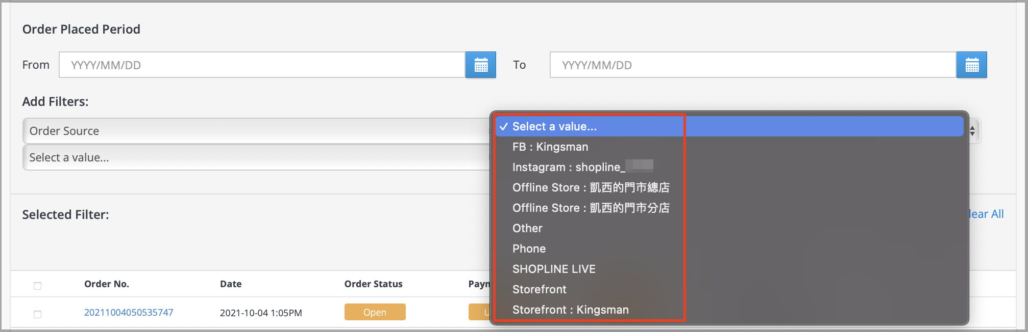 Order Source Introduction｜Order Management – SHOPLINE Help Center