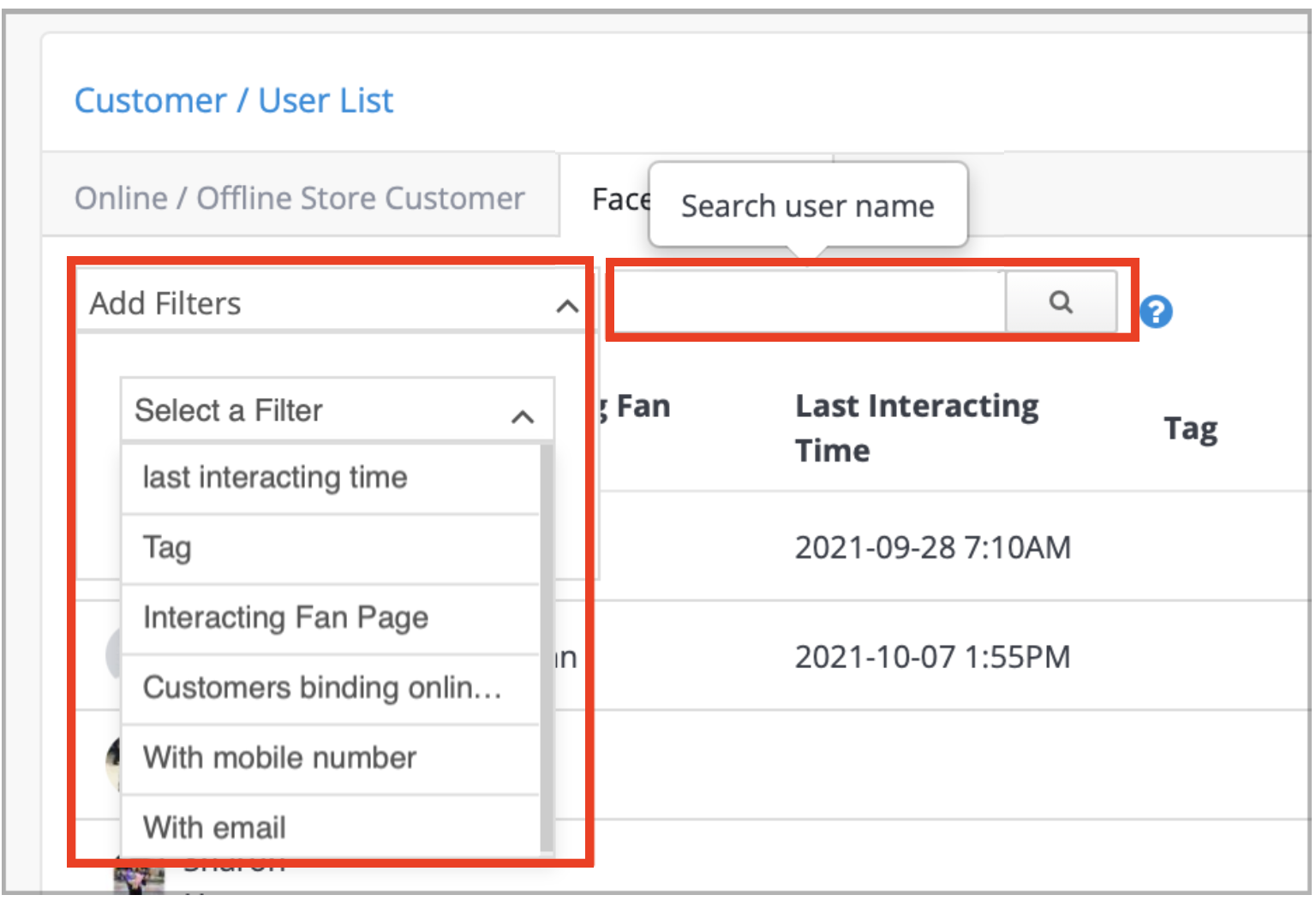 View Facebook Interactive Users｜Customer List – SHOPLINE Help Center
