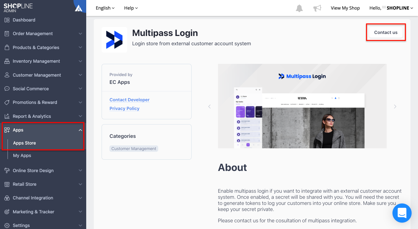 Multipass Login – SHOPLINE Help Center