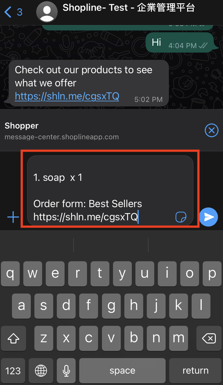 WhatsApp Order Form – SHOPLINE Help Center