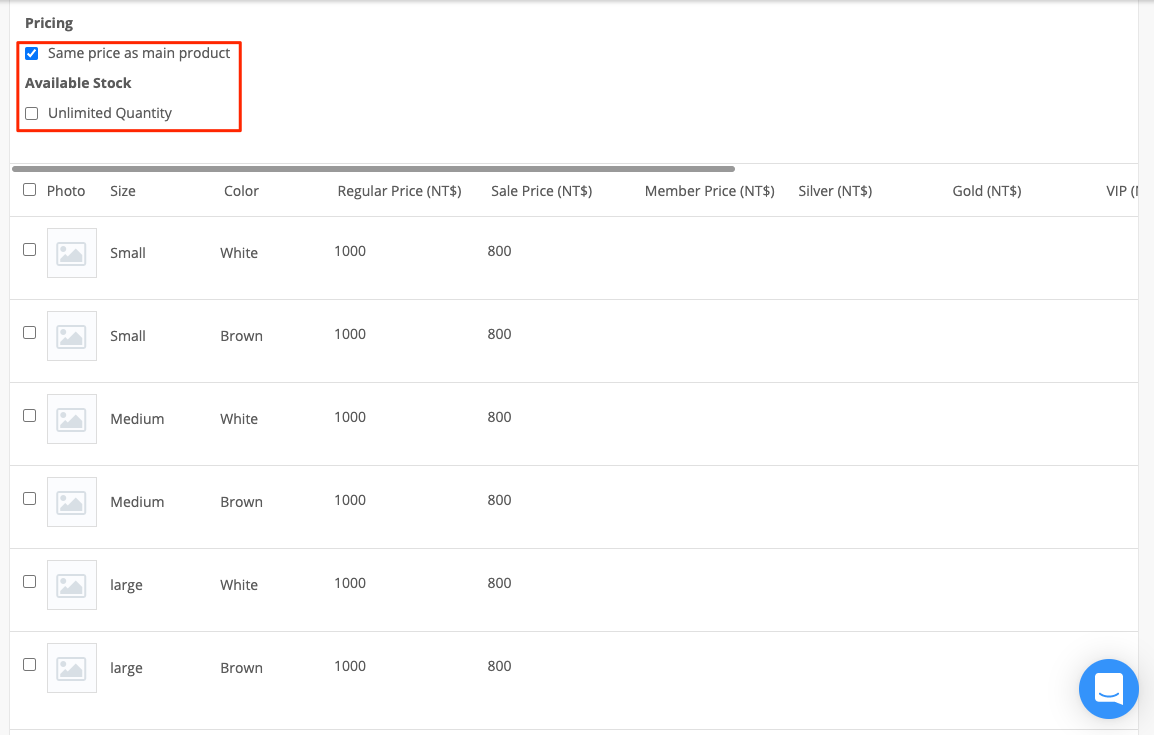 Product Variation and Variant | Products – SHOPLINE Help Center