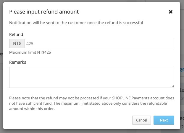 Refund | SHOPLINE Payments – SHOPLINE Help Center