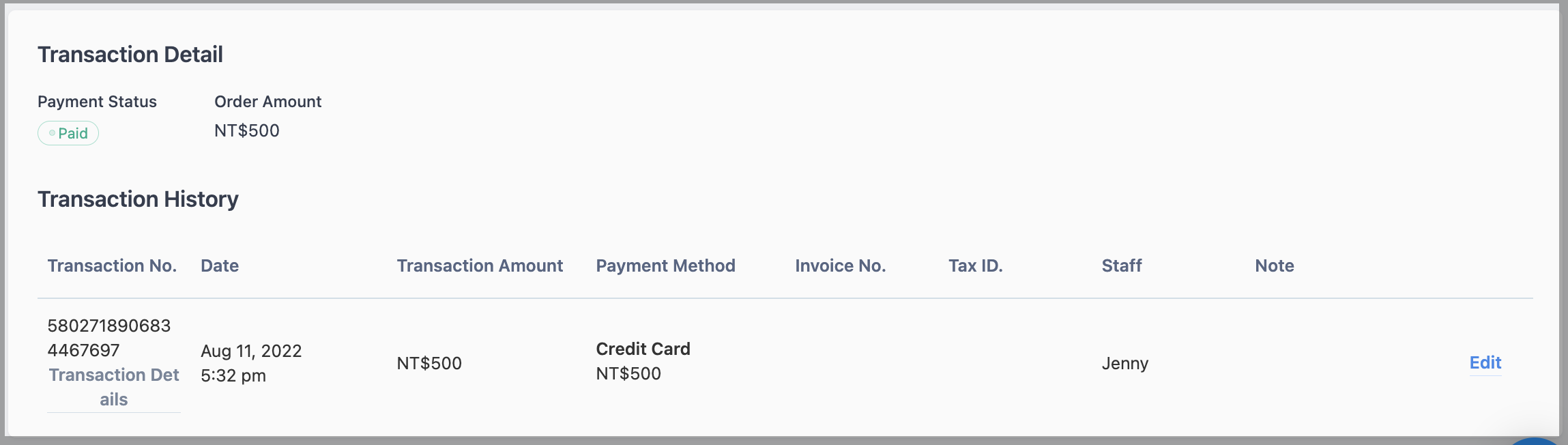 Order Details and Order Editing | POS Admin – SHOPLINE Help Center